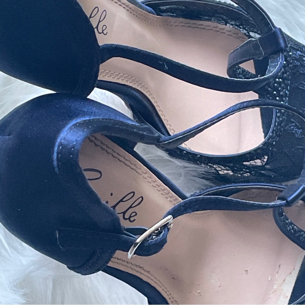 Camille Lavie Navy Dress Prom Wedding Shoes - Gem
